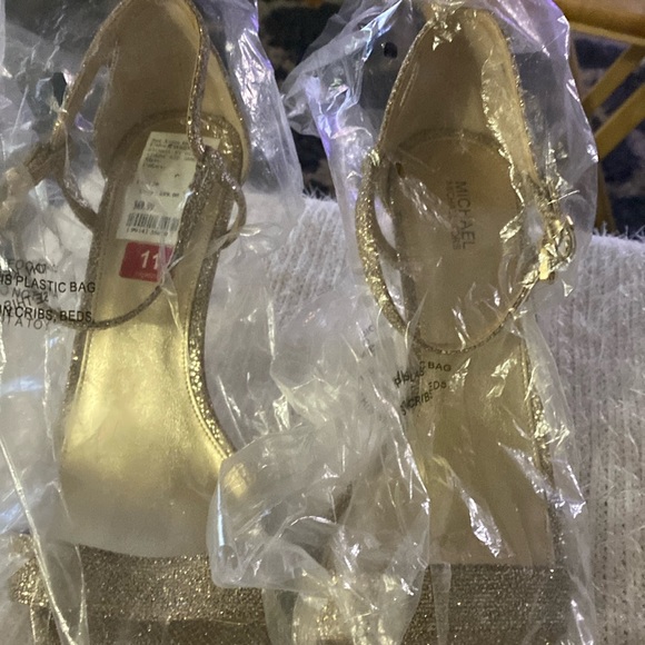 MICHAEL Michael Kors | Shoes | New Gold Michael Kors Gold Sparking Heel ...